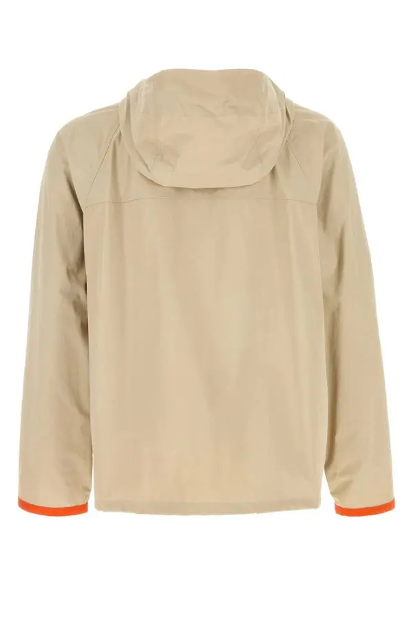 FAY Beige Nylon Windbreaker With Hood - Brown