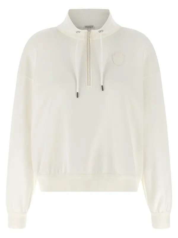 Brunello Cucinelli Cotton Piqué Sweatshirt With Heraldic Emblem
