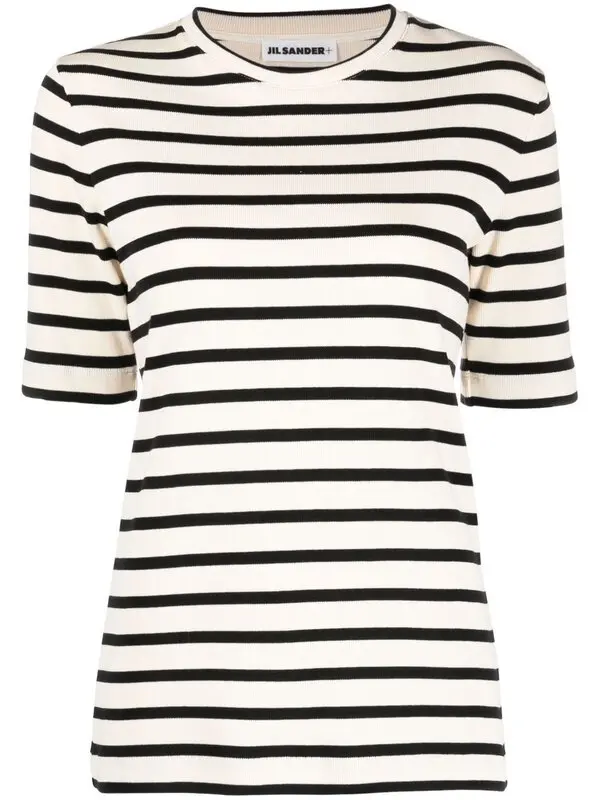 JIL SANDER Striped Cotton T-shirt - Multicolor