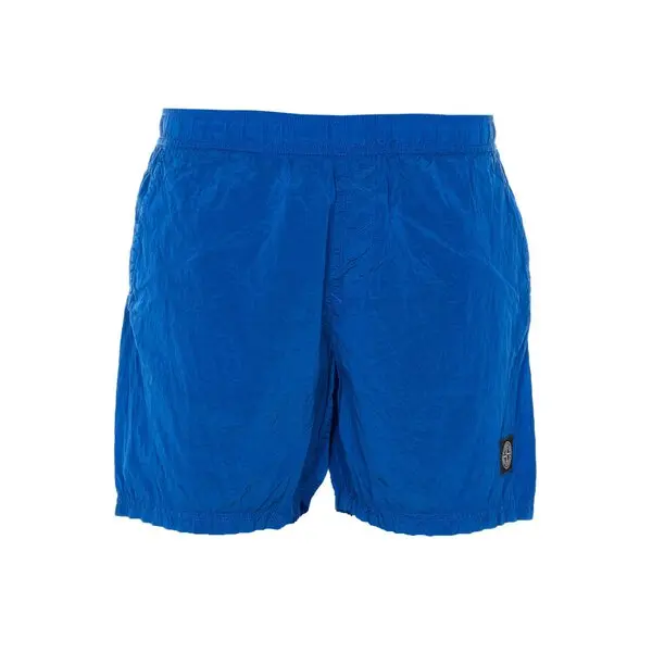 Stone Island Nylon Metal Econyl Logo Swimwear Shorts - Blue