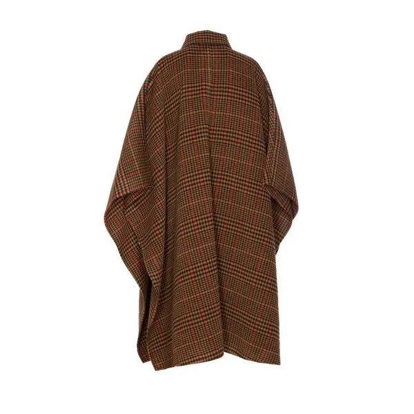 Saint Laurent Combed Wool Plaid Cape