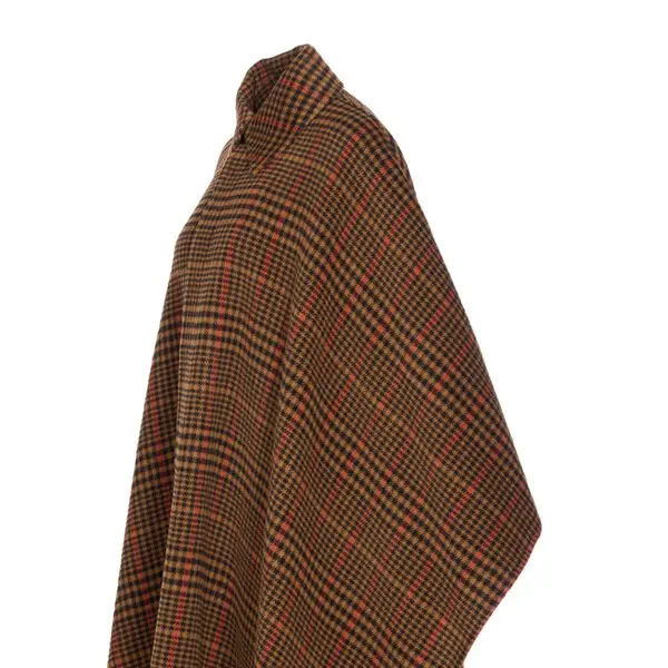 Saint Laurent Combed Wool Plaid Cape