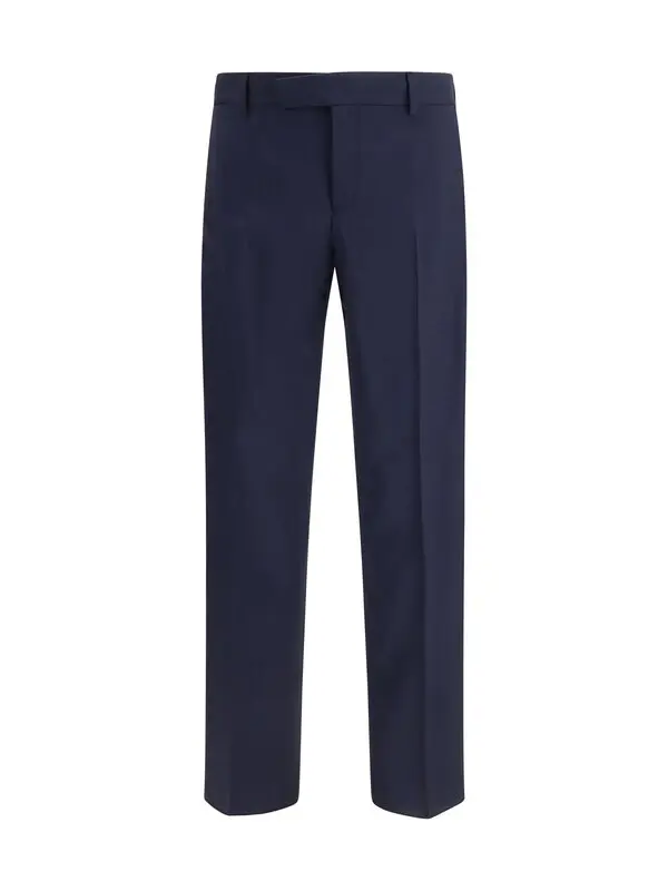 Fendi Tailored Wool Canvas Pants - Blue