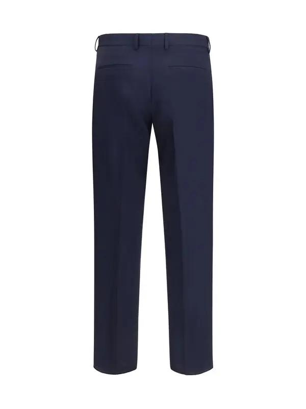 Fendi Tailored Wool Canvas Pants - Blue