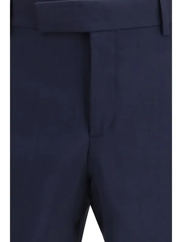 Fendi Tailored Wool Canvas Pants - Blue