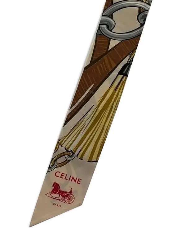 Celine Printed Silk Lavalliere Scarf