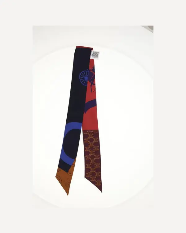 Celine Printed Silk Lavalliere Scarf - Multicolor