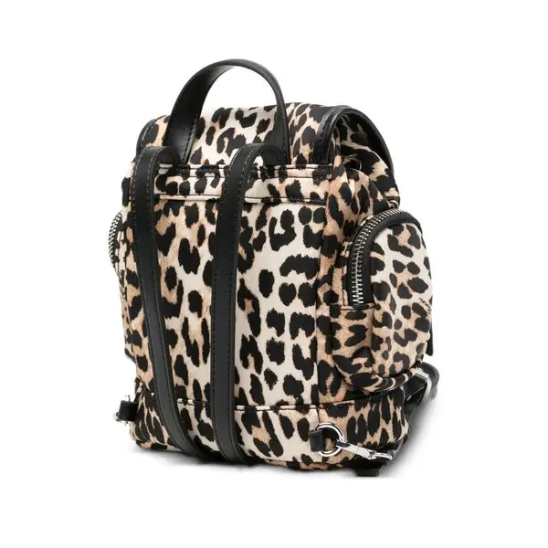 GANNI Leopard Print Backpack - Cream
