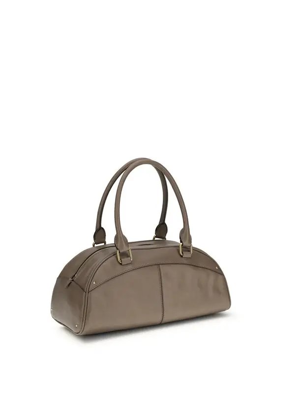 Chloé Bowling Handbag In Smooth Calfskin Leather - Gray