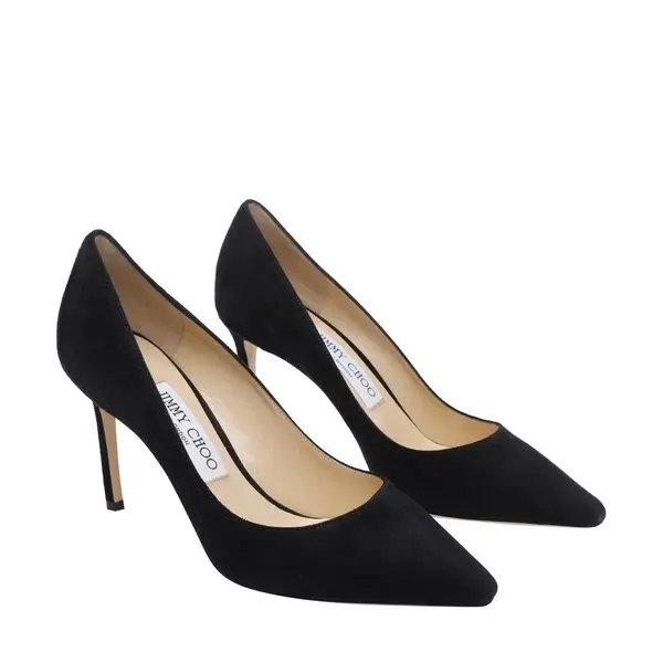 JIMMY CHOO Romy Suede Pointed Toe Stiletto Pumps - Black