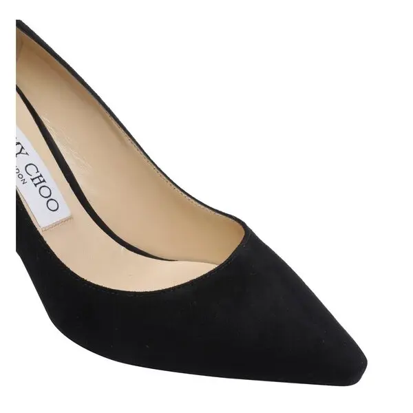 JIMMY CHOO Romy Suede Pointed Toe Stiletto Pumps - Black