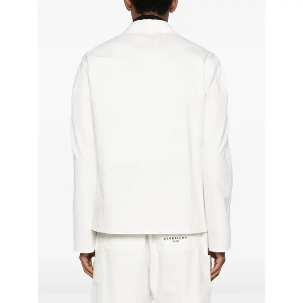 Givenchy Off-white Cotton Shirt Jacket With Logo Detail