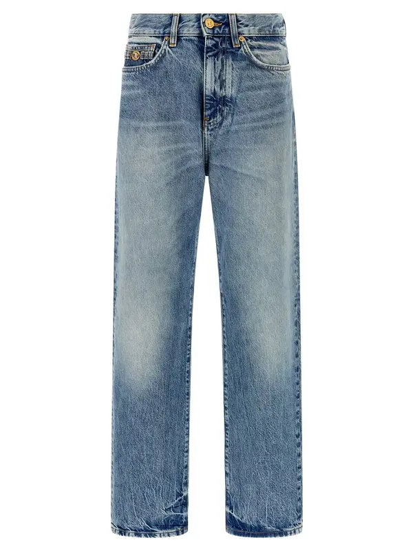 Versace Medusa Biggie Stonewashed Jeans - Blue