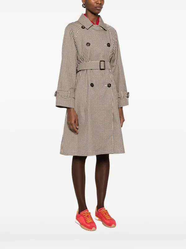 Max Mara Checked Cotton Blend Trench Coat