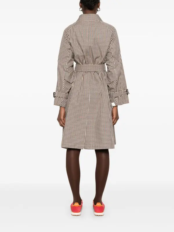 Max Mara Checked Cotton Blend Trench Coat
