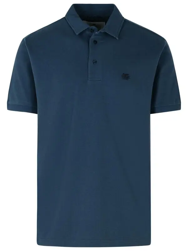 Etro Roma' Navy Cotton Polo Shirt