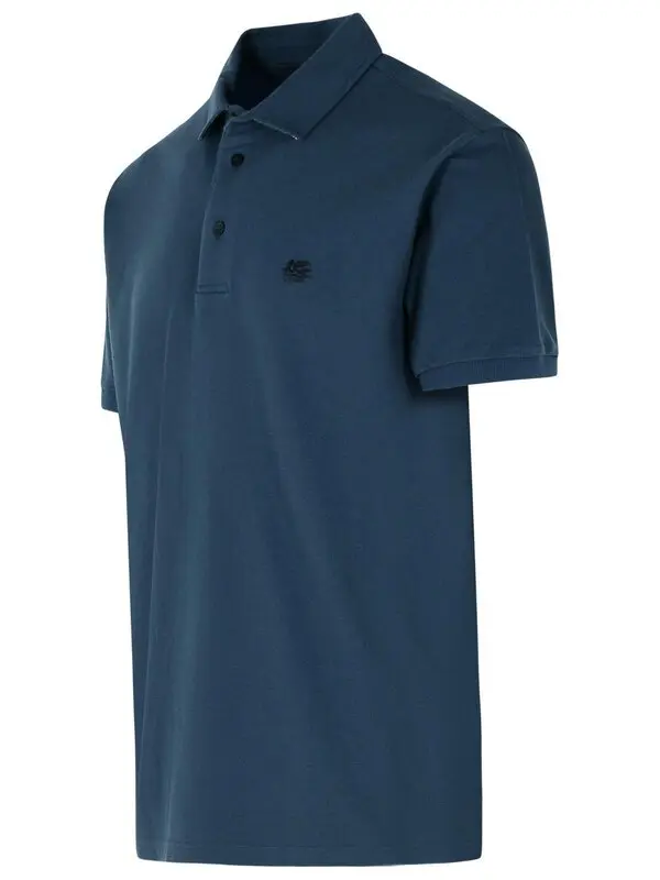 Etro Roma' Navy Cotton Polo Shirt