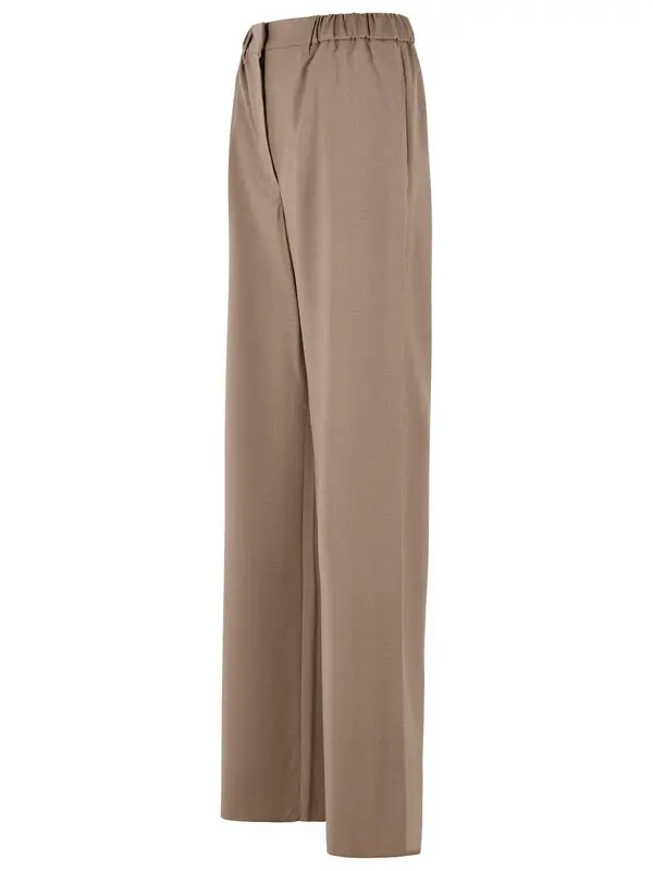 Max Mara Salpa Wide Leg Trousers In Stretch Wool