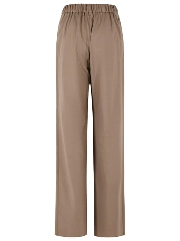 Max Mara Salpa Wide Leg Trousers In Stretch Wool