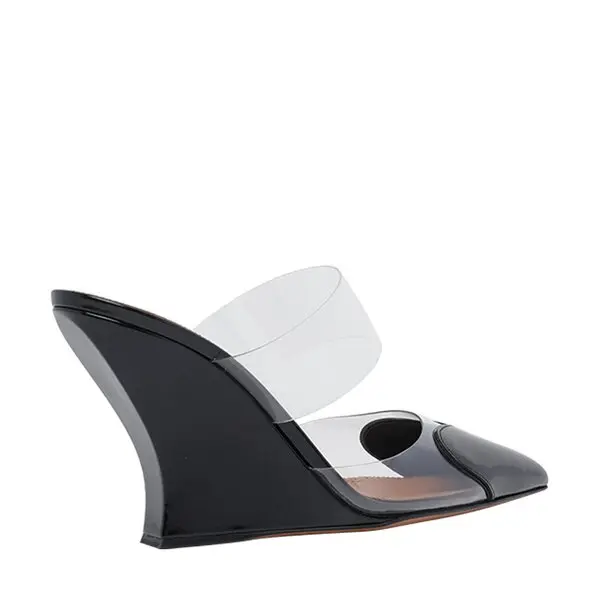 Alaïa Le Coeur Wedges Mules In Patent Leather