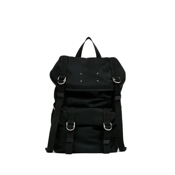 MAISON MARGIELA Backpack With Foldover Top And Drawstring Closure - Black