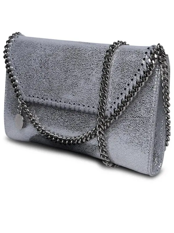 Stella McCartney Metallic Textured Flap Shoulder Bag - Silver