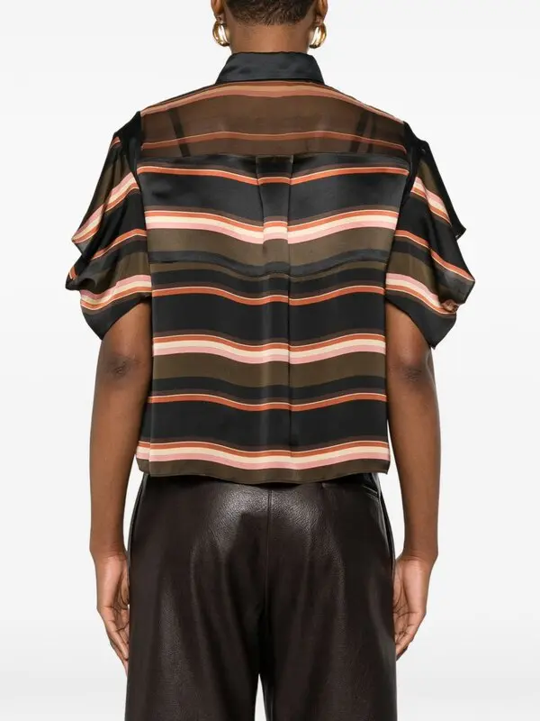 Sacai Striped Sheer Panel Polo Shirt - Multicolor