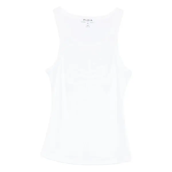 Alaïa Sleeveless Ribbed Knit Tank Top