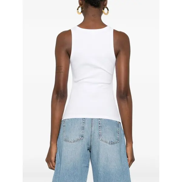 Alaïa Sleeveless Ribbed Knit Tank Top