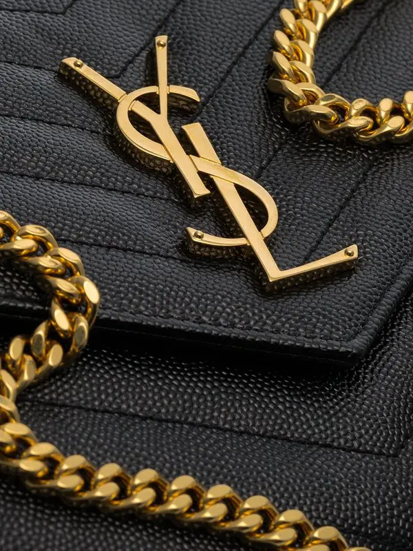 Saint Laurent Cassandre Leather Wallet On Chain - Multicolor