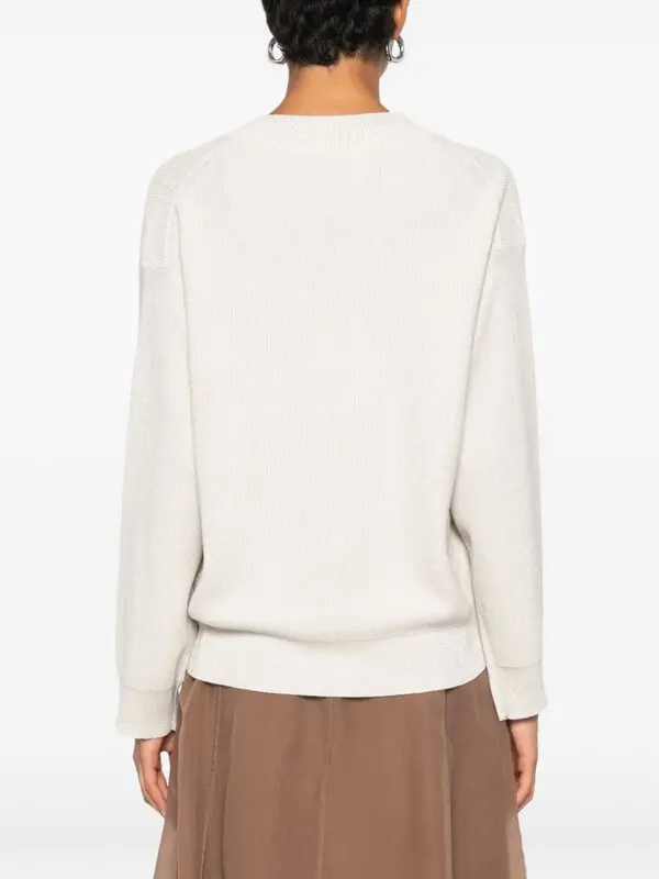 Brunello Cucinelli Cotton V-neck Sweater - Multicolor