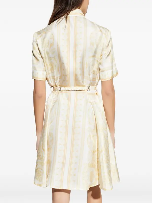 Versace Barocco Print Silk Shirtdress - Multicolor