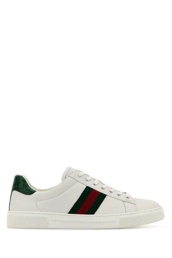 Gucci Calf Skin Leather Ace Sneakers - White