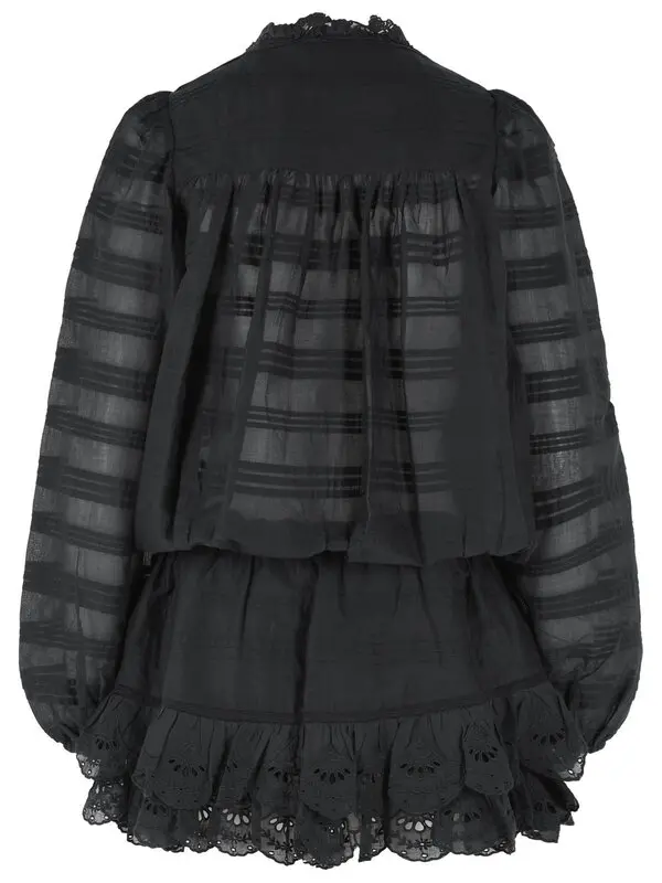 Isabel Marant Étoile Preya" Embroidered Cotton Dress - Black
