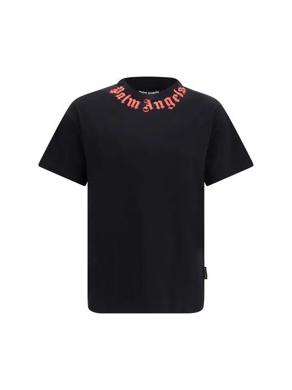 Palm Angels Neck Logo Cotton T-shirt