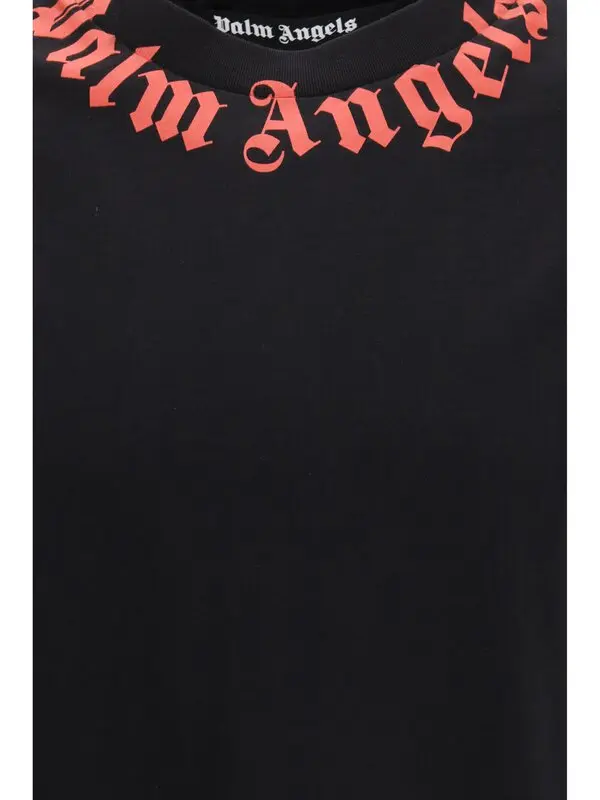 Palm Angels Neck Logo Cotton T-shirt