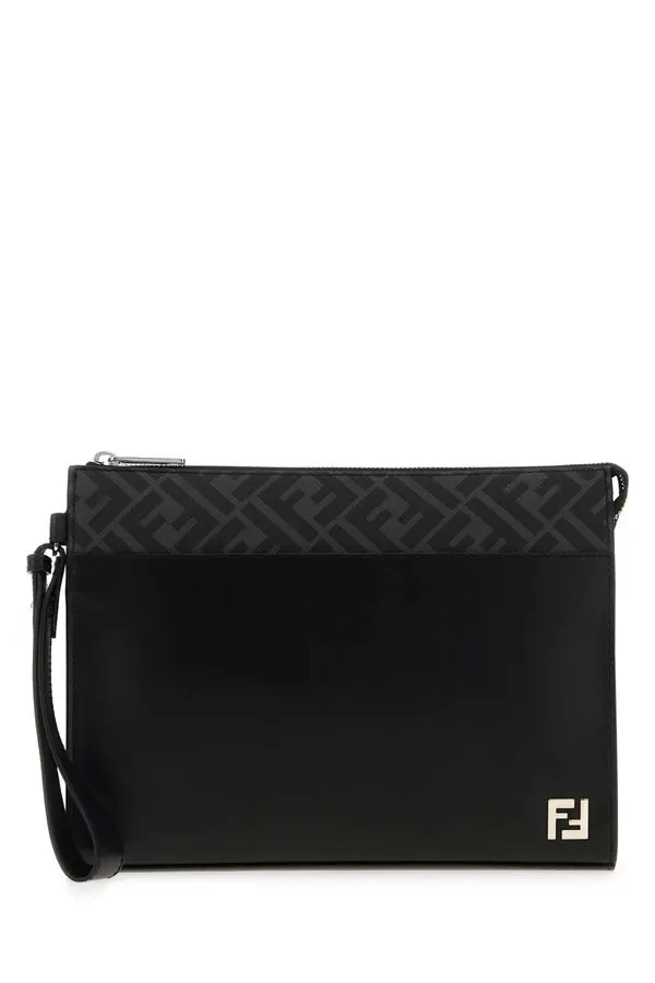 Fendi Leather Clutch - Black