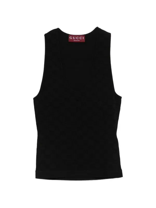 Gucci Monogram Knit Sleeveless Top