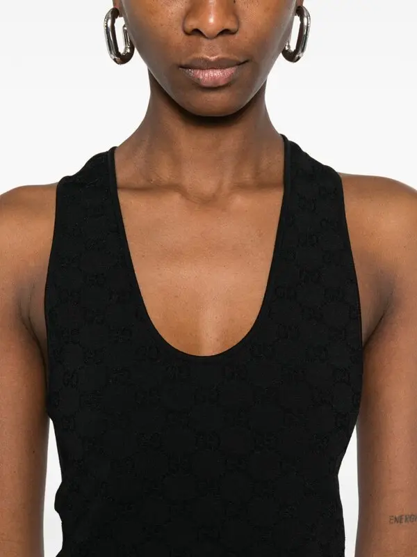 Gucci Monogram Knit Sleeveless Top