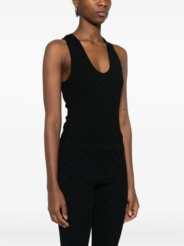 Gucci Monogram Knit Sleeveless Top