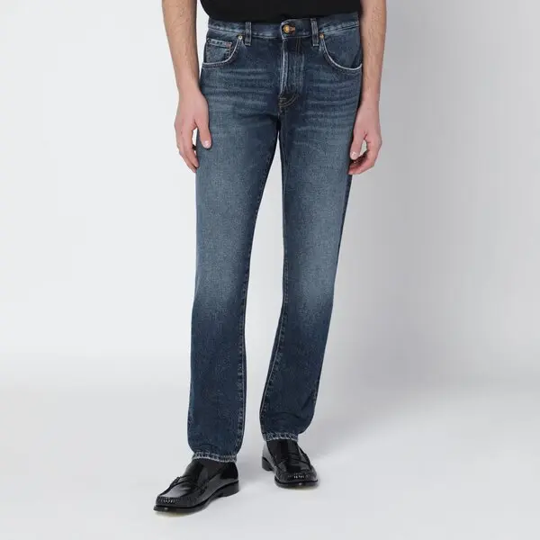 PT TORINO Washed Effect Cotton Jeans - Blue
