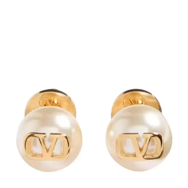 Valentino Garavani Vlogo Signature Pearl Earrings - Gold