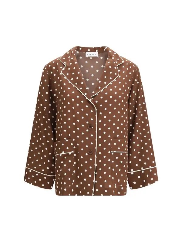 P.a.r.o.s.h Polka-dot Silk Shirt - Brown