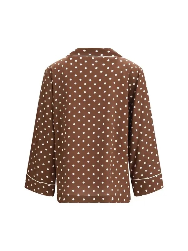 P.a.r.o.s.h Polka-dot Silk Shirt - Brown
