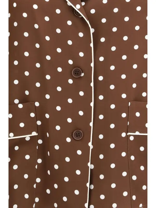 P.a.r.o.s.h Polka-dot Silk Shirt - Brown