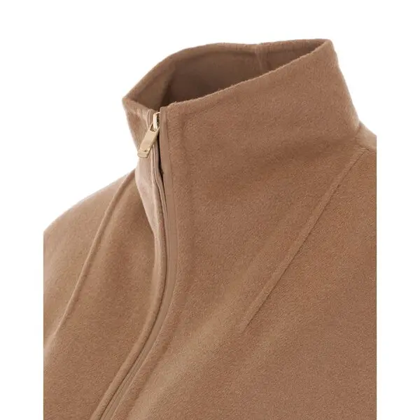 Max Mara Mstipino Jacket Long Sleeve Zip-up - Cream