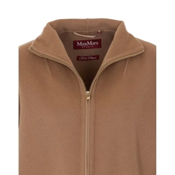 Max Mara Mstipino Jacket Long Sleeve Zip-up - Cream