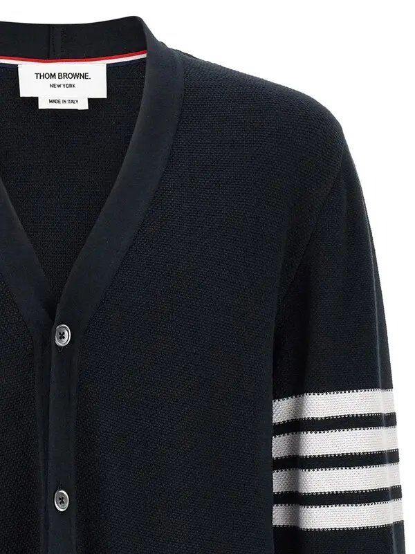 Thom Browne 4-bar Honeycomb Cotton Cardigan