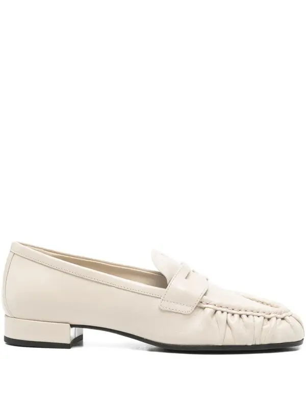 Prada Gathered Detail Leather Loafers - Multicolor