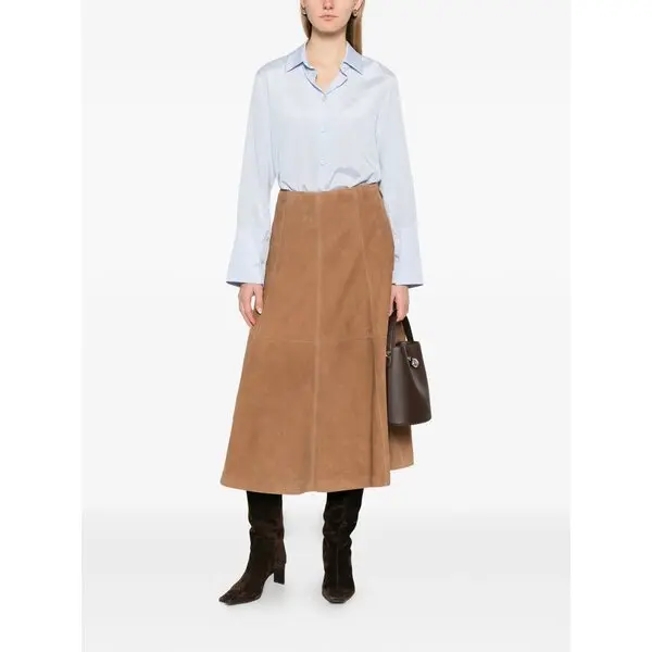 Max Mara Silk Button-front Shirt With Classic Collar - Blue